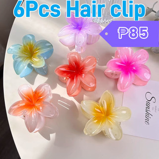 6PCS/Set Hawaii Flower Hair Clamp for Women Girl Colorful Flowers Beach ...