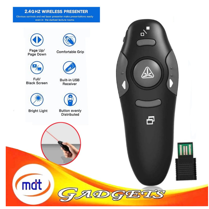 USB 2.4GHz Wireless PPT PowerPoint Presenter Pointer Clicker Laser ...