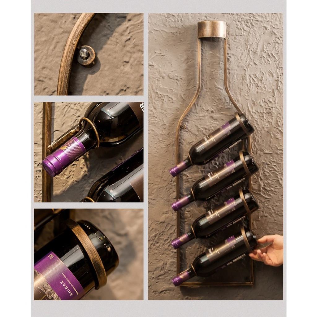 Wine Rack Wall Mounted Living Room Decorative Wine Rack Display Stand ...