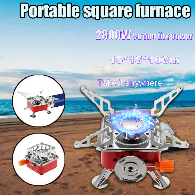 Folding Square Stove Camping Stove Powered Portable Card Type Outdoor ...
