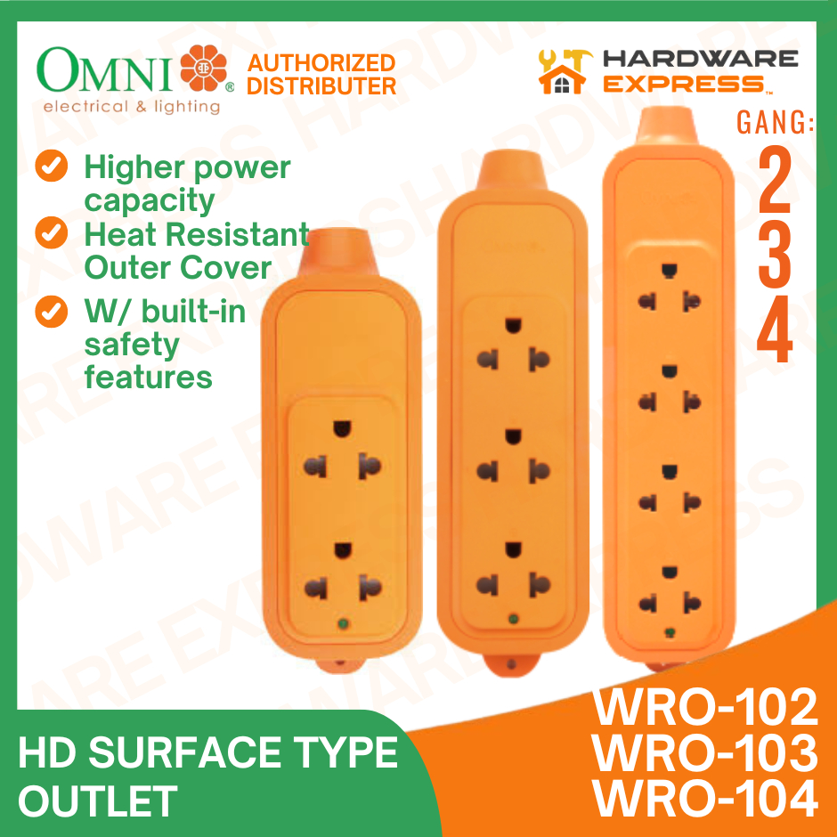 OMNI Heavy Duty Surface Type Extension Outlet (15A max) 2 / 3 / 4 Gang ...
