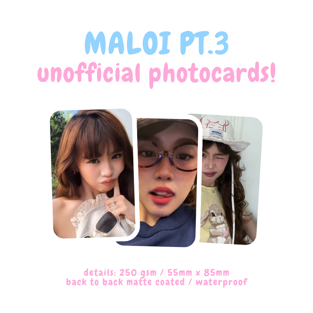 bini maloi pt.3 unofficial photocards | Shopee Philippines
