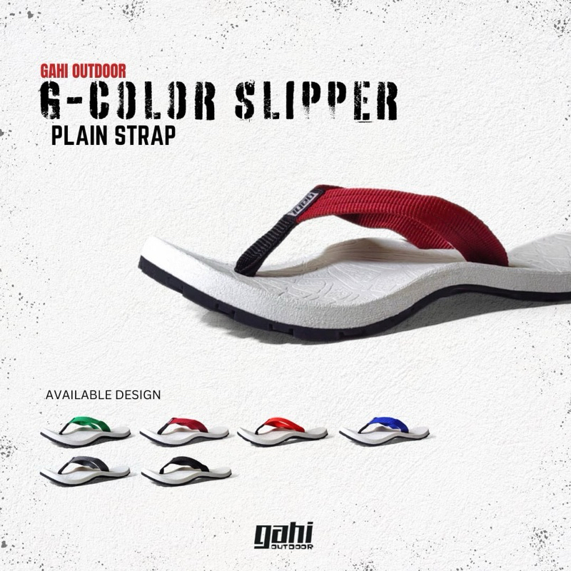 Gahi Outdoor Color White Girl Slippers (Plain Color Strap) | Shopee ...