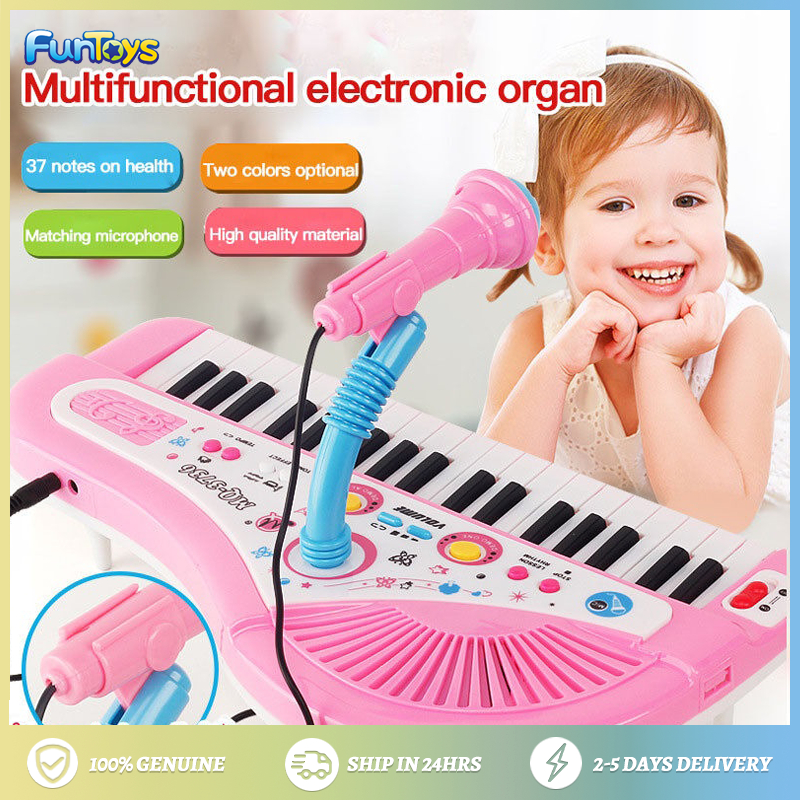 FunToy Kids Piano 37 Keys Mini Organ Musical Piano Battery Drive With ...