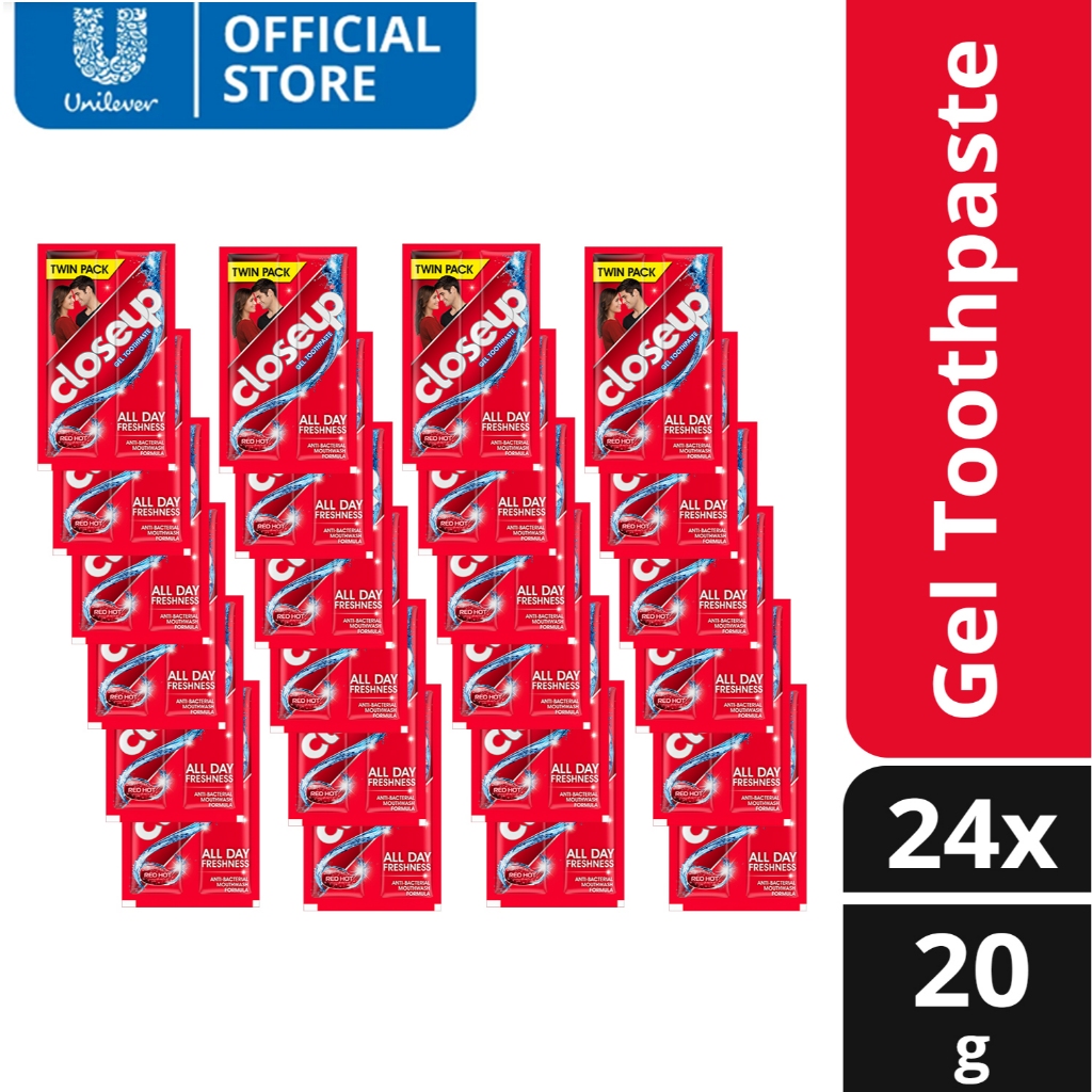 Close Up Anti-Bacterial Toothpaste Red Hot 20G x 24 | Shopee Philippines