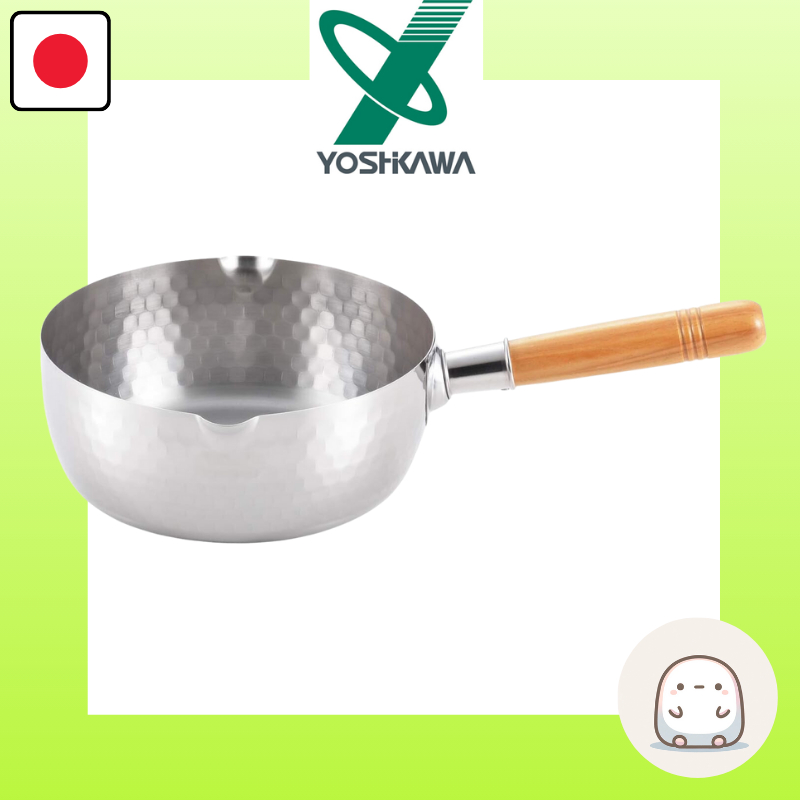 YOSHIKAWA pan 20cm, gas flame/IH compatible, stainless steel, made in Japan, one-handed, Tsubame ...