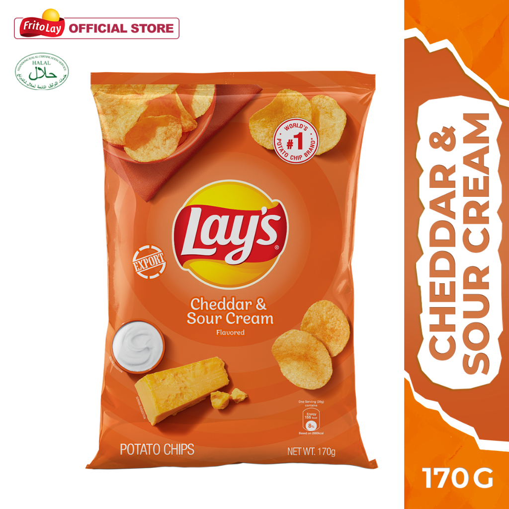 Lay's Cheddar & Sour Cream Potato Chips 170g | Shopee Philippines