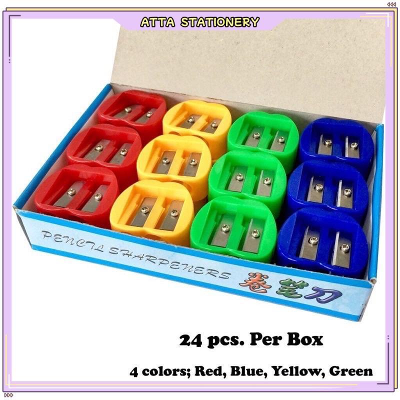 24pcs/box 828 double hole pencil sharpener apple shape plastic ...