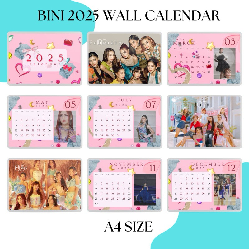 2025 BINI Wall Calendar Template | Shopee Philippines