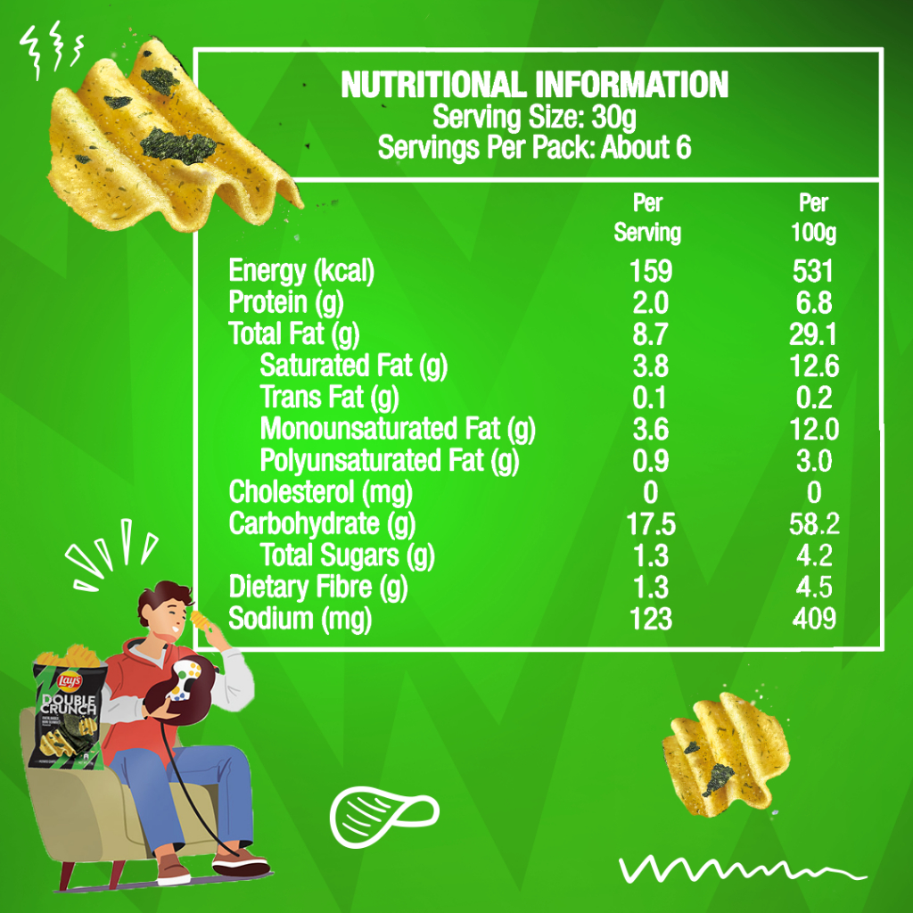 Lay's Double Crunch Overloaded Nori Seaweed Flavored Potato Chips 170g ...