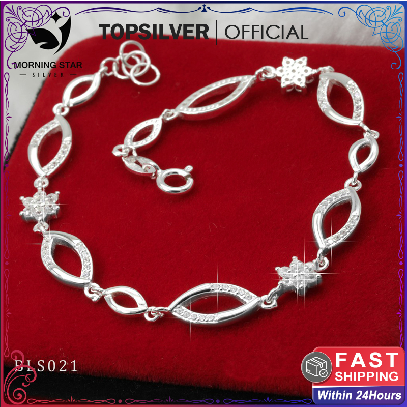 Morning Star Silver BLS021 925 Italy Silver Womens Bracelet Exquisite ...