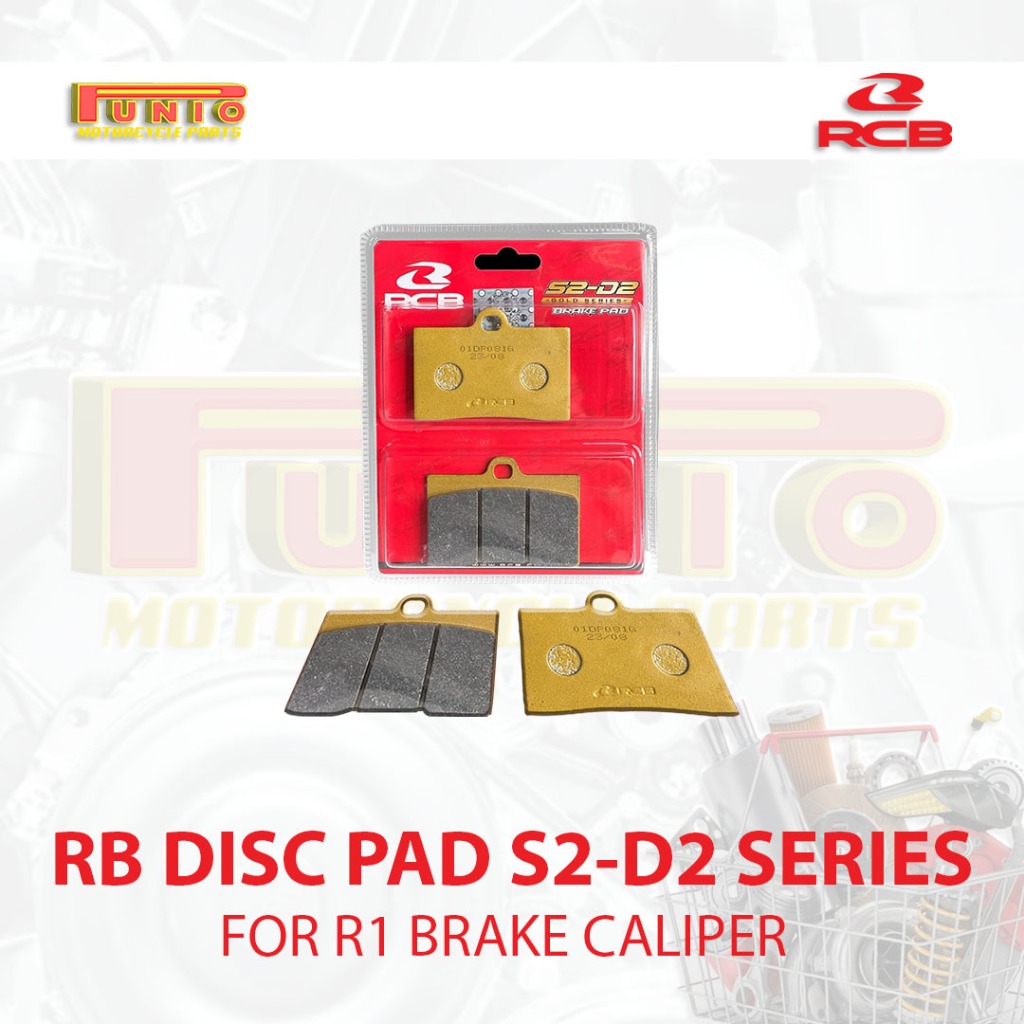 RCB S2-D2 Gold Series Brake Pads for R55 Caliper/R1 Caliper Motorcycle ...