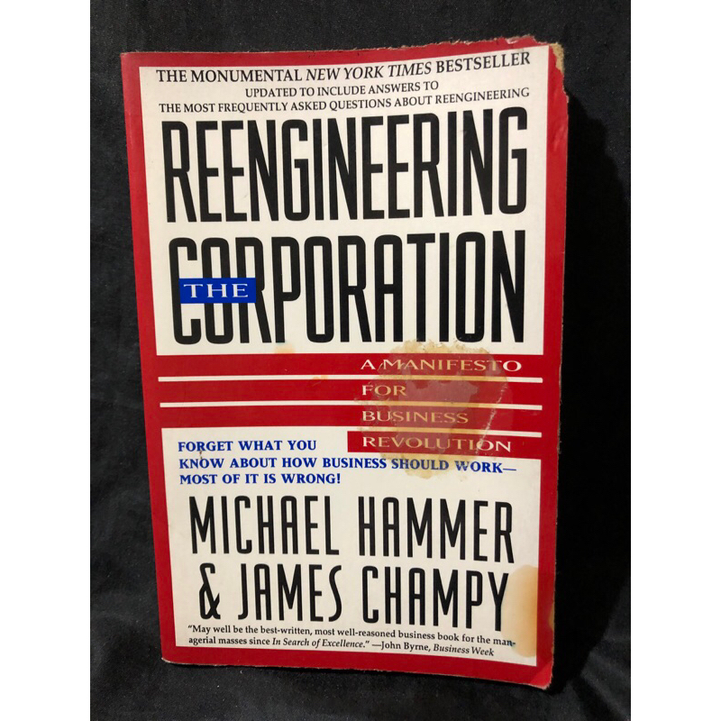 Reengineering the Corporation : Michael Hammer & James Champy | Shopee ...