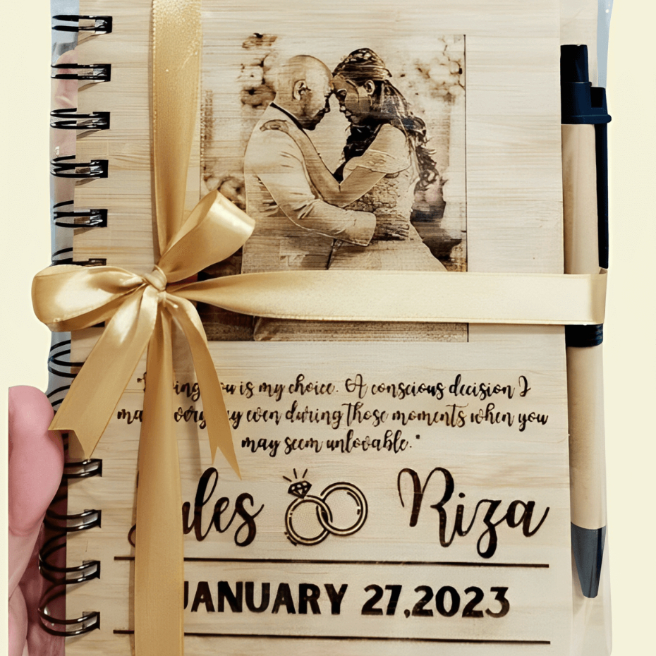 Personalized Wooden Engraved NOTEBOOK w/ PEN | Shopee Philippines