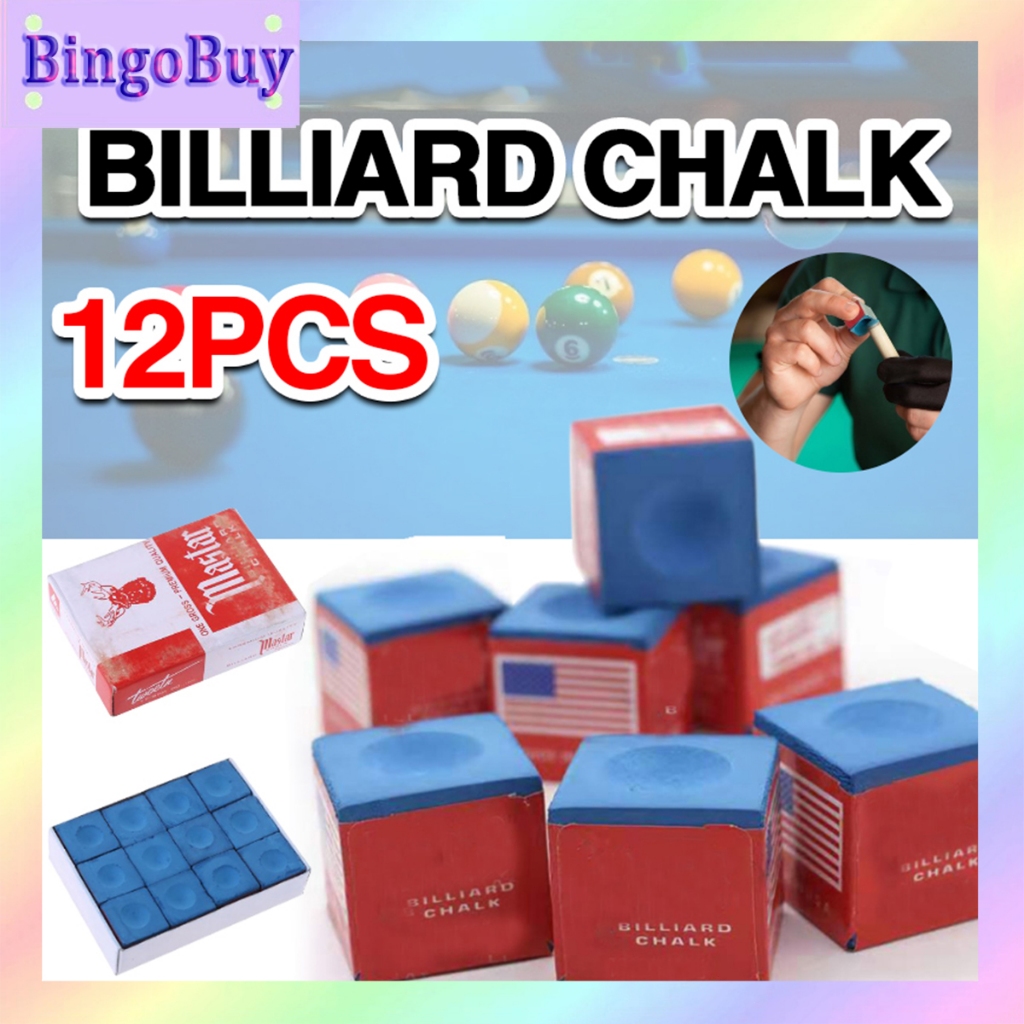 12Pcs Billiard Chalk Original Pool Cue Chalk Snooker Billiard Pool ...