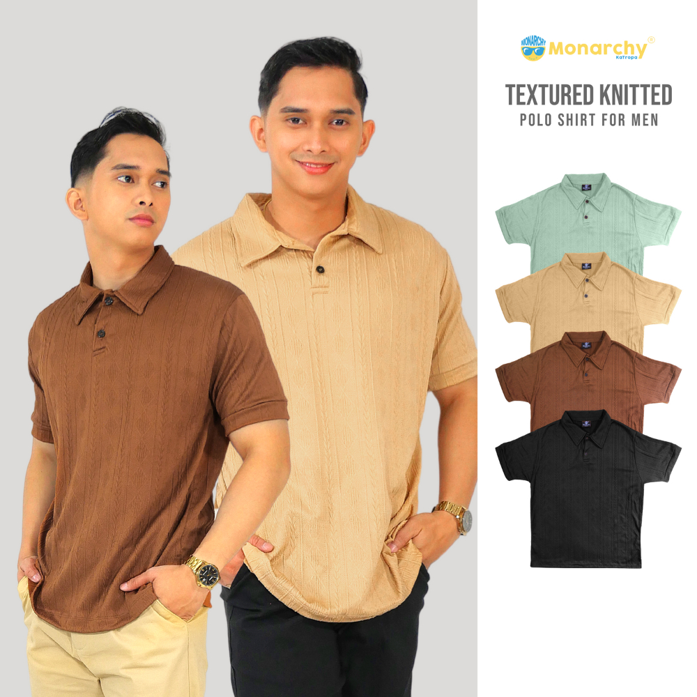 Monarchy Textured Knitted Polo Shirt for Men | Textured Knitted Fabric ...