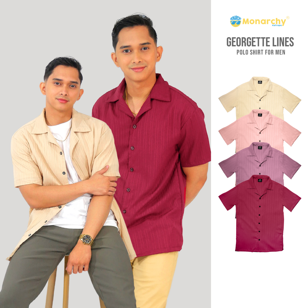 Monarchy Georgette Lines Polo Shirt for Men | Georgette Lines Fabric ...