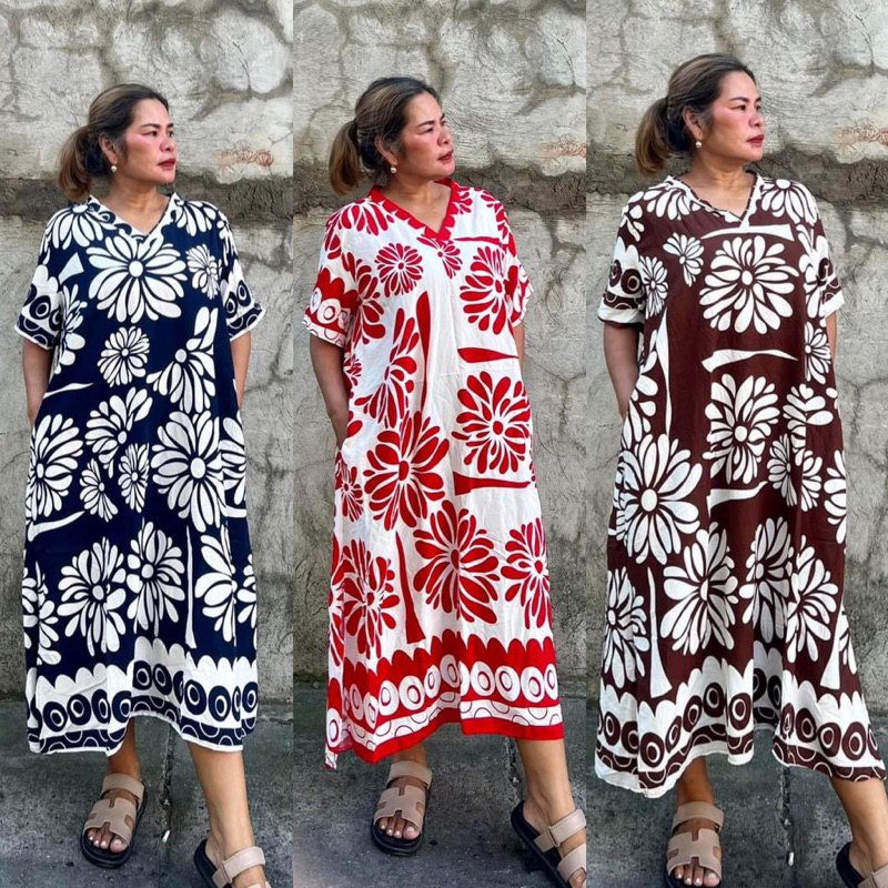 BINI DRESS LONG MIDI DRESS DUSTER Plus size Random design | Shopee ...