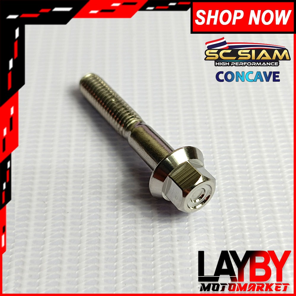 THAILAND SC SIAM CONCAVE STAINLESS 6X35 MM BOLTS / CRANKCASE BOLT AEROX ...