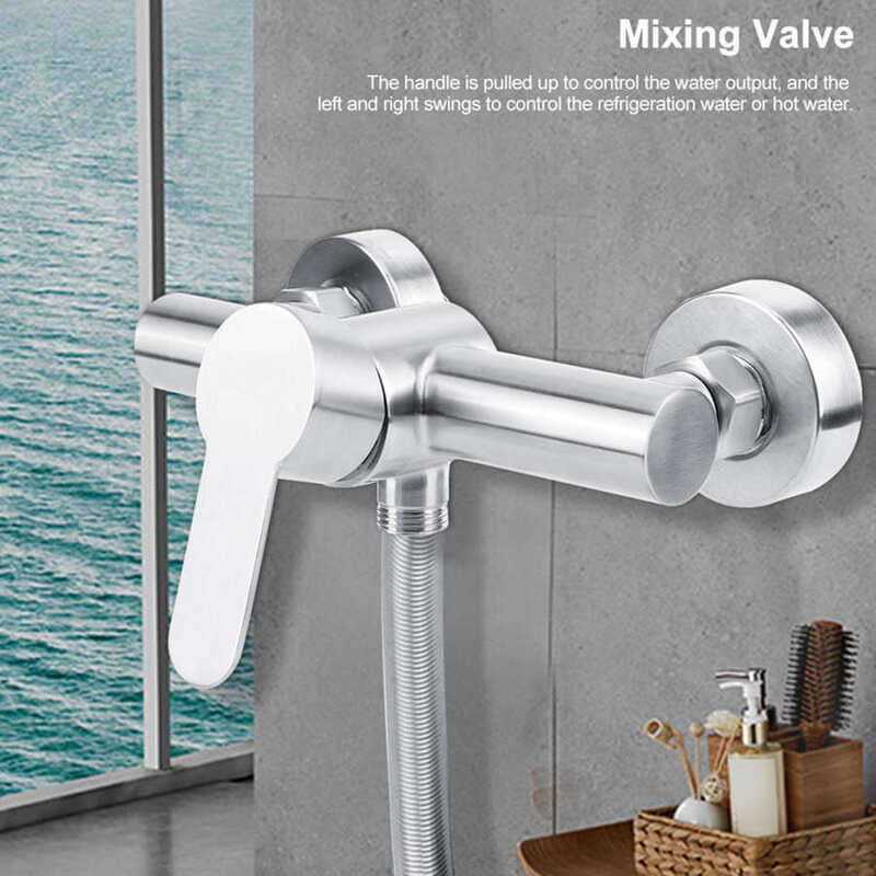 Bathroom Faucet Hot And Cold Mixer Valve Stainless Wall-In Bathtub ...