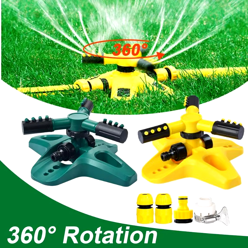 Garden Sprinkler 360° Automatic Rotating Adjustable Lawn Sprinkler ...