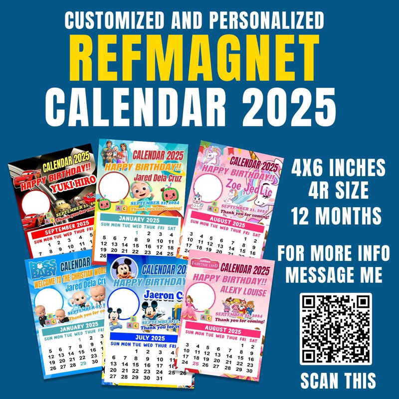Ref Magnet Calendar 2025 Giveaways 4r 4x6 inches | Shopee Philippines
