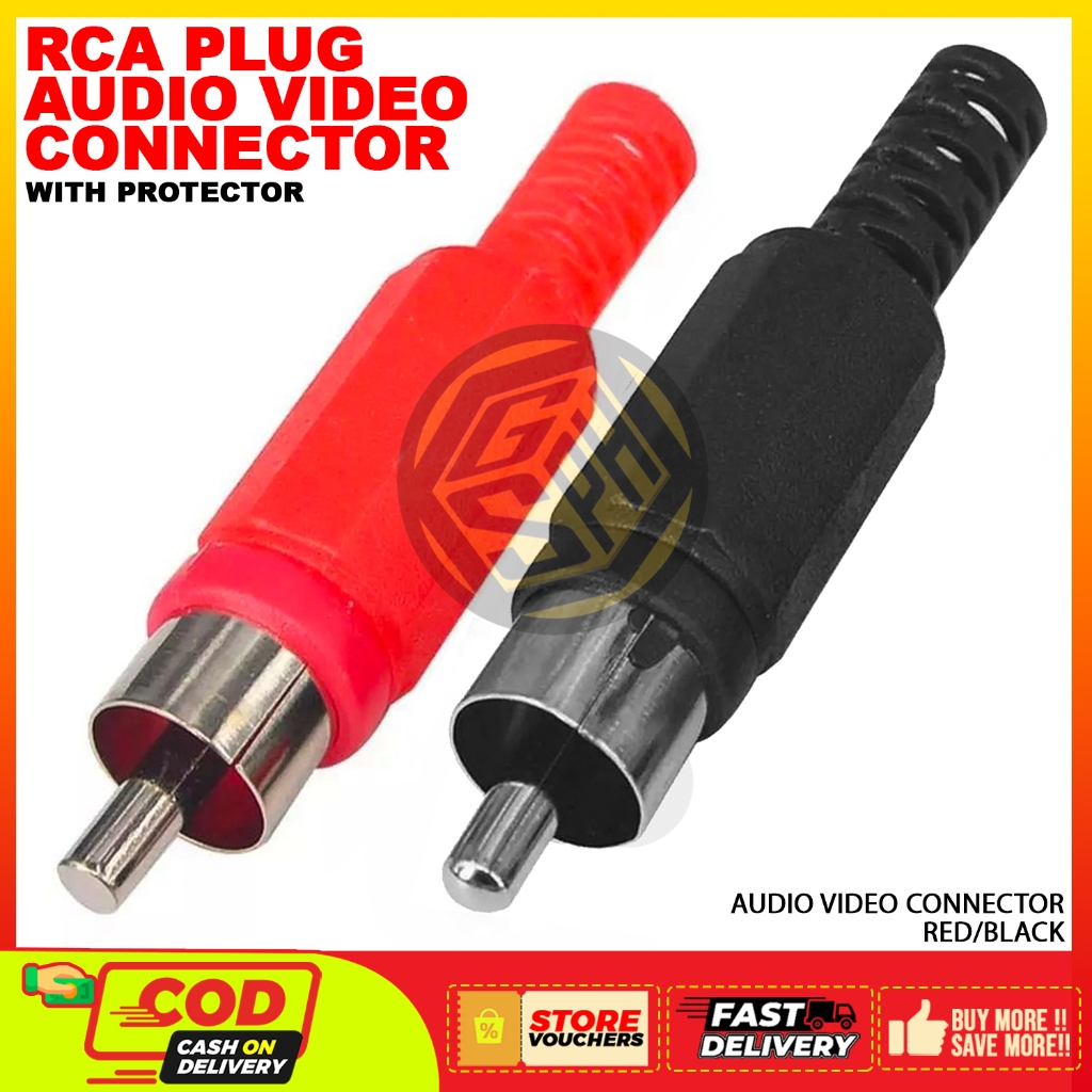 GARAGESALE01 RCA Plug Audio Video Connector With Protector (Per Set ...