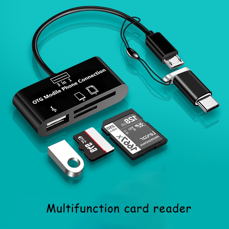 Shinkle Card Reader 3 in1 Micro USB Type-C OTG Universal Expansion ...