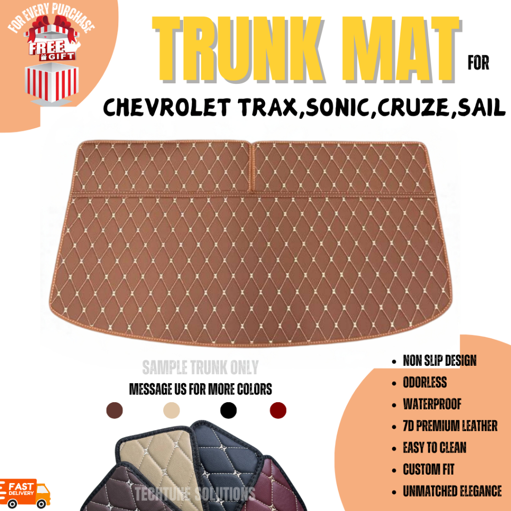 CHEVROLET Trunk Mat for Trax Sonic Cruze Sail Premium Leather Trunk Mat ...