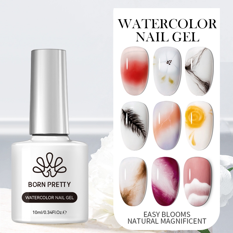 Born Pretty Watercolor Nail Gel Polish Transparent Soak Off Uv Led Nail ...