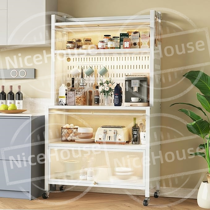 Kitchen Storage Cabinet Dustproof with Worktop for Kitchen Multi-layer ...