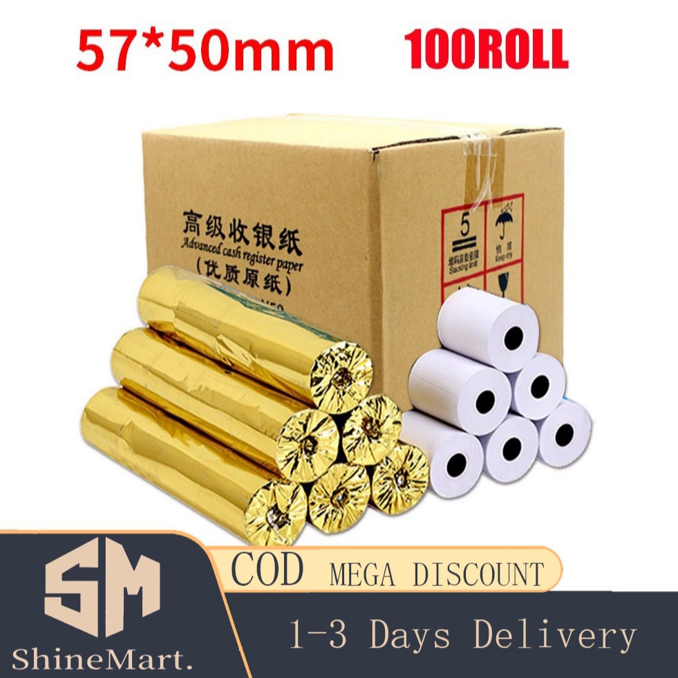 100 rolls Thermal Paper 57 x 50mm 57x40mm Thermal Paper Pos Receipt for ...