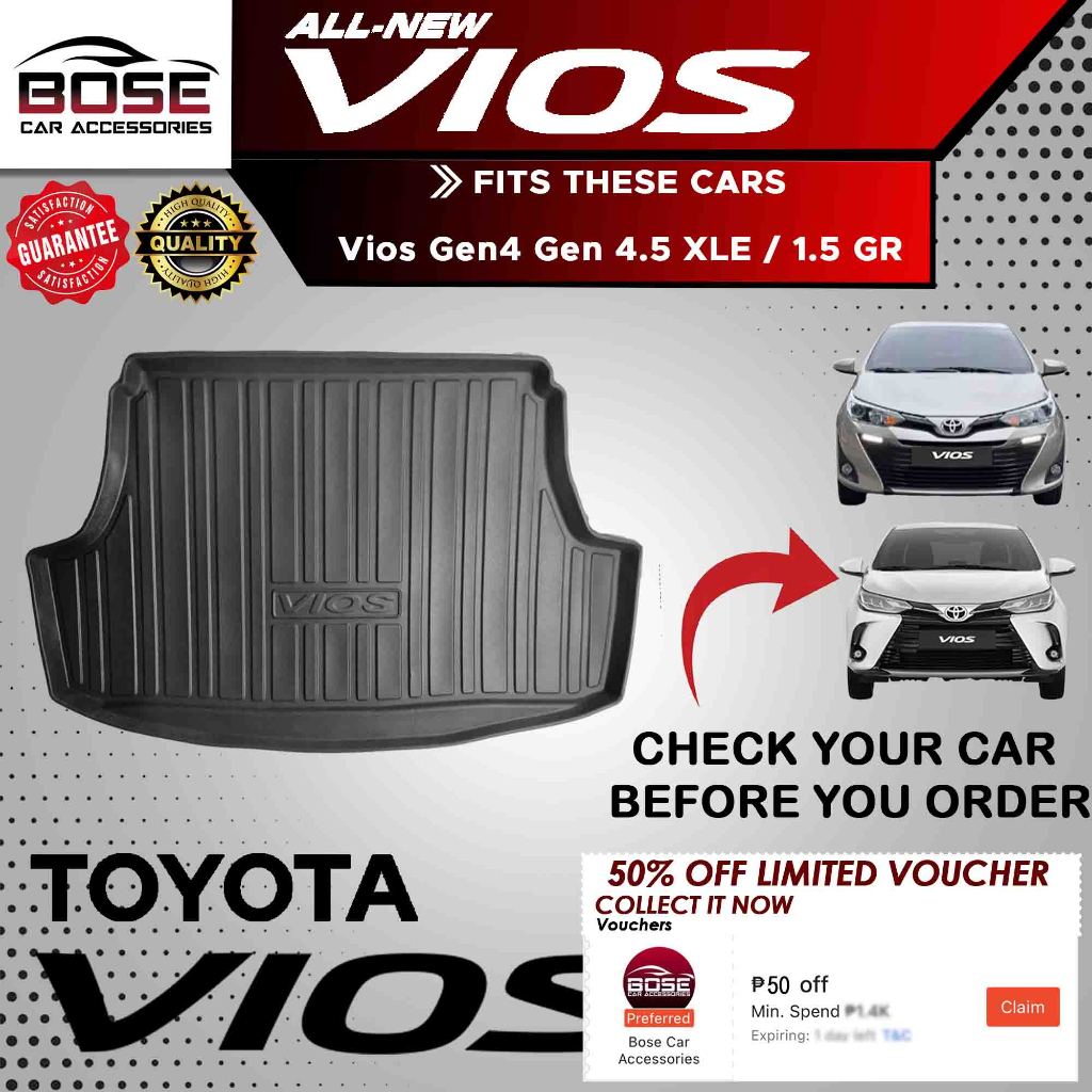 Toyota Vios Gen 4 Prime August 2018 - Onwards Model OEM Cargo Trunk ...