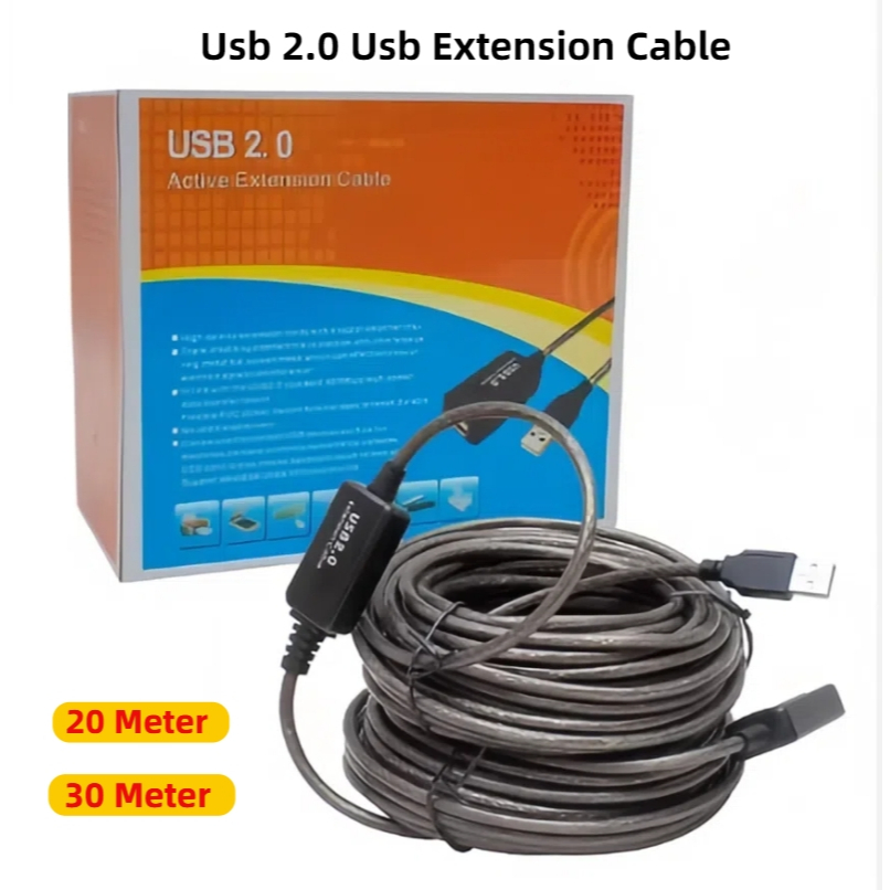 20M 30M USB 2.0 Extension Cable Wireless Network Card Extender USB ...