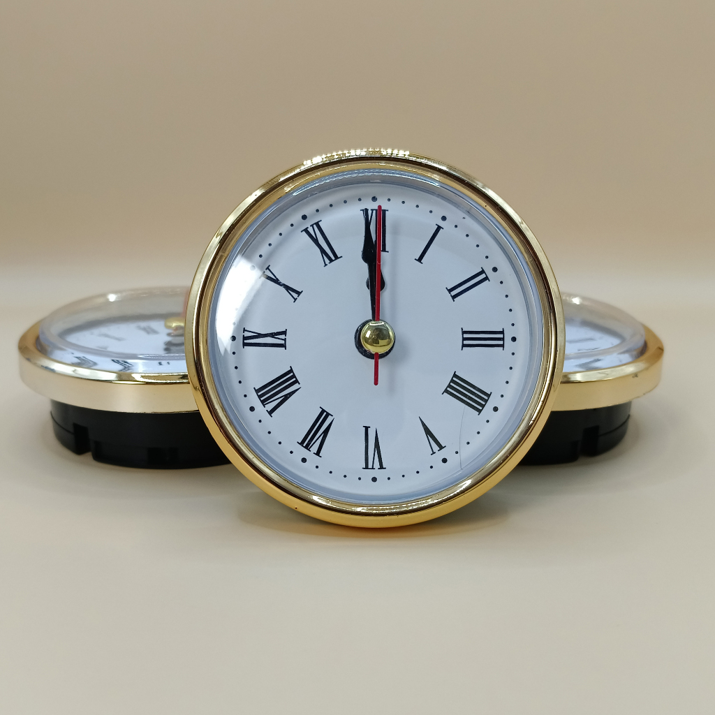 Quartz Mini Clock Insert Gold Plated Roman Numerals for DIY Crafts ...