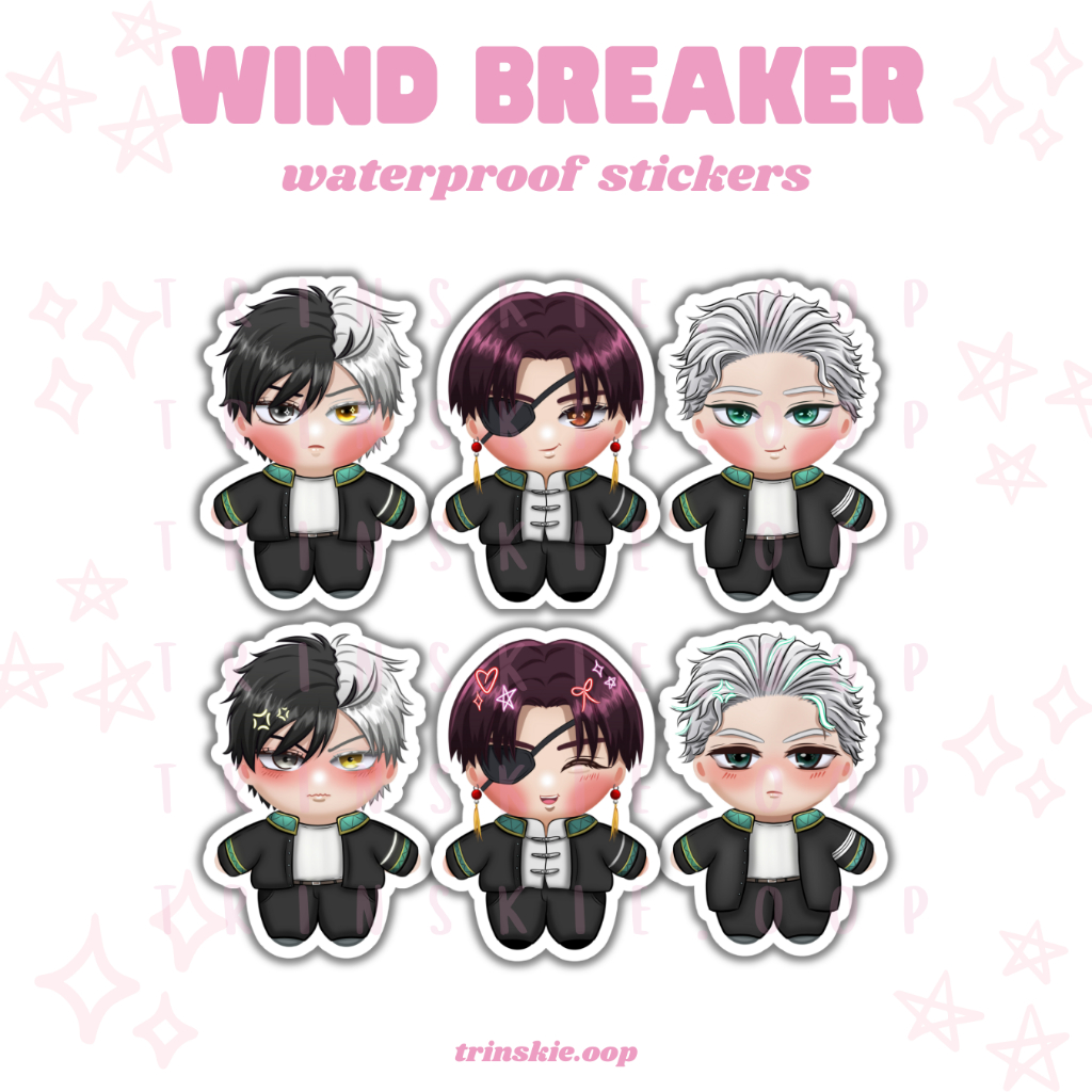 WIND BREAKER chibi waterproof stickers | trinskie.oop (Sakura, Umemiya ...