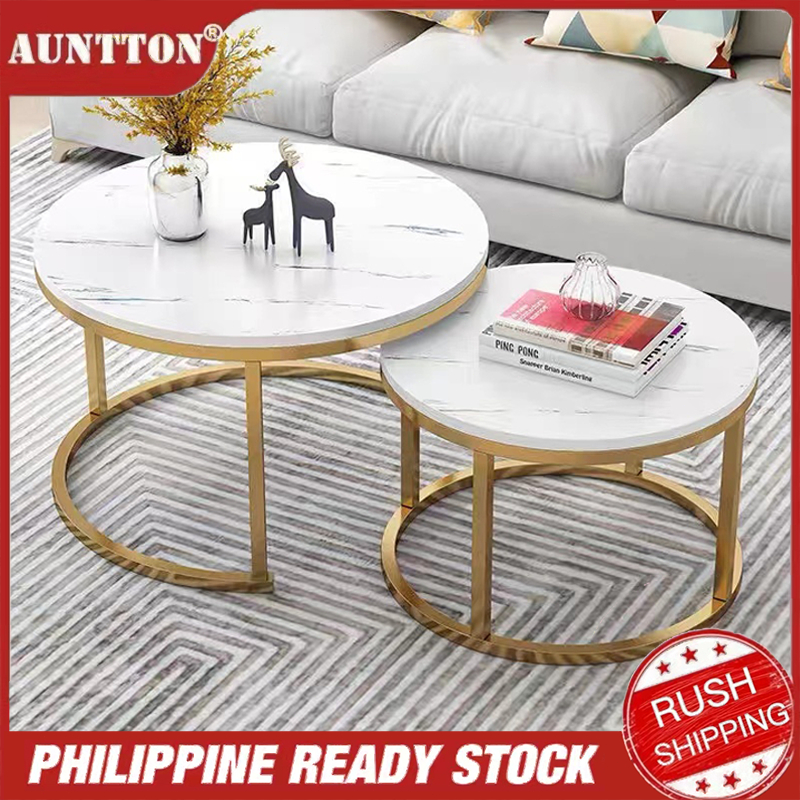 Coffee Table Round Combination Center Table Modern Living Room Steel ...