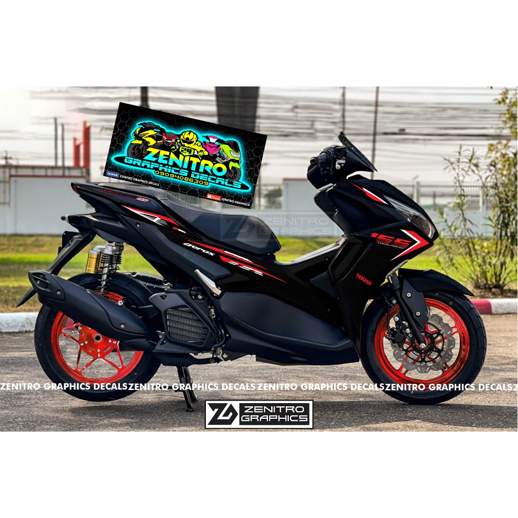 YAMAHA AEROX 2024 DECALS FOR AEROX V2 ONLY (ZENITRO GRAPHICS DECALS ...