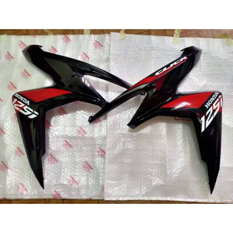 Cover Set Front Set Lh-Rh Honda Click v2 Glossy black Red decals ...