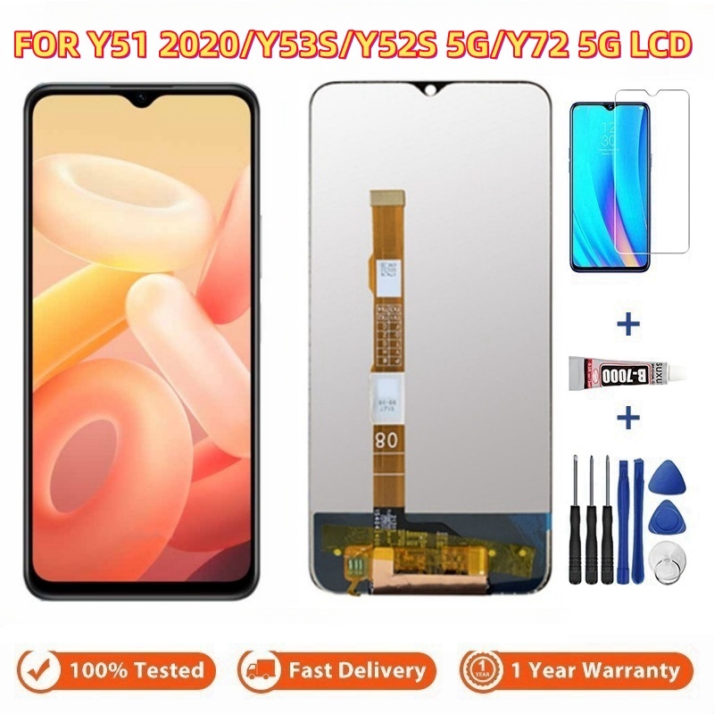 ORIGINAL LCD FOR Y51 V2035 Y52S 5G V2053 Y53S V2058 Y72 5G V2042 Y51 ...