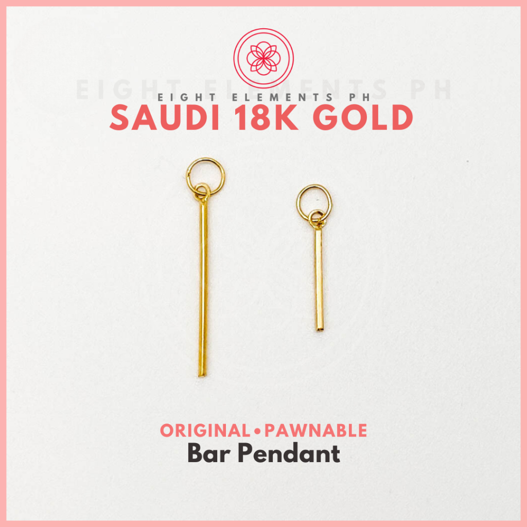 COD PAWNABLE 18k Saudi Gold Bar Pendant | Shopee Philippines