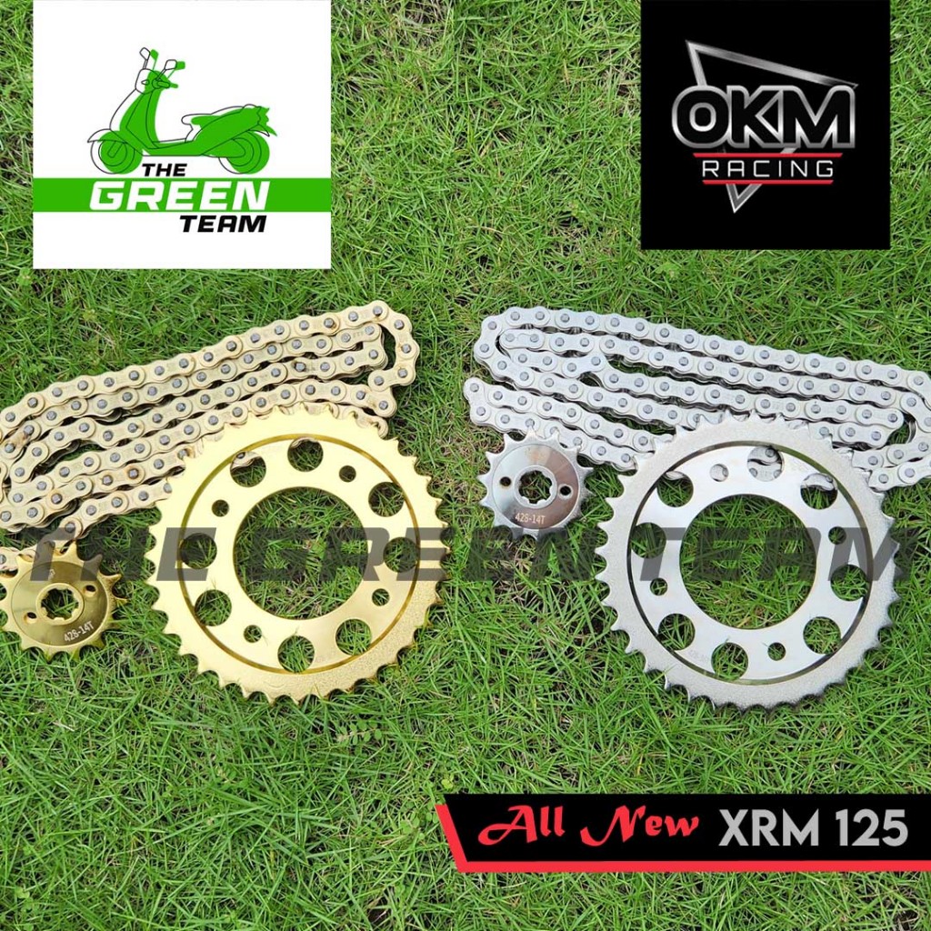 OKM Racing Chain & Sprocket Set ( ALL NEW XRM 125 ) Available in Chrome ...
