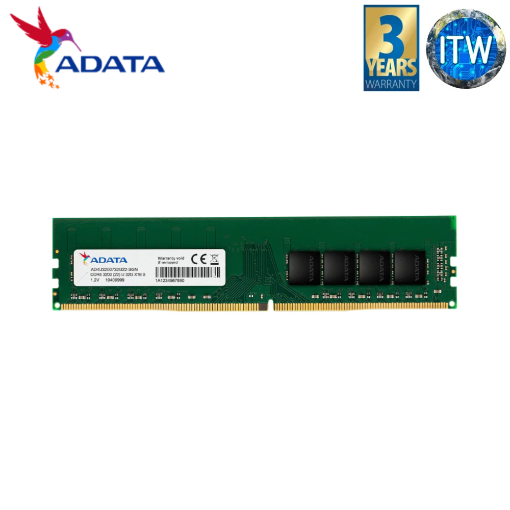 Itw | Adata Premier 8GB DDR4-3200Mhz 1.2V U-DIMM Memory Module (AD-AD4U32008G22-SGN) | Shopee ...