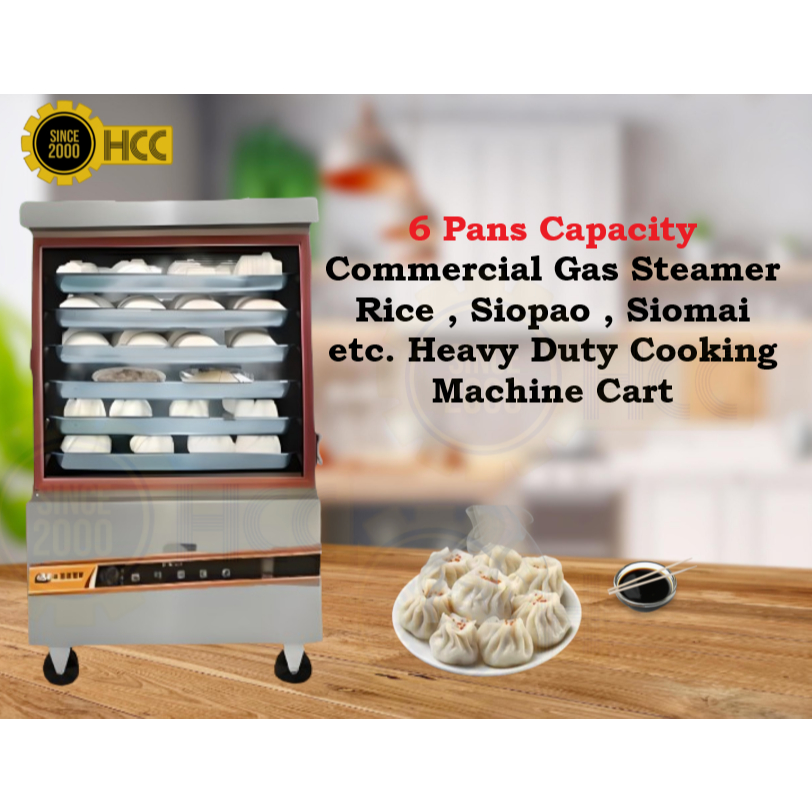 6 Pans Capacity Commercial Gas Steamer Rice Siomai Siopao etc. Heavy ...