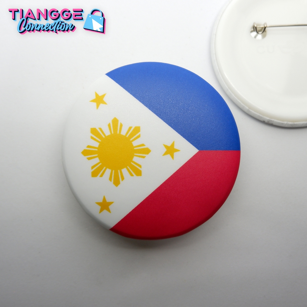 PHILIPPINES button pin (3 STARS AND A SUN Flag badge) for bag, backpack ...