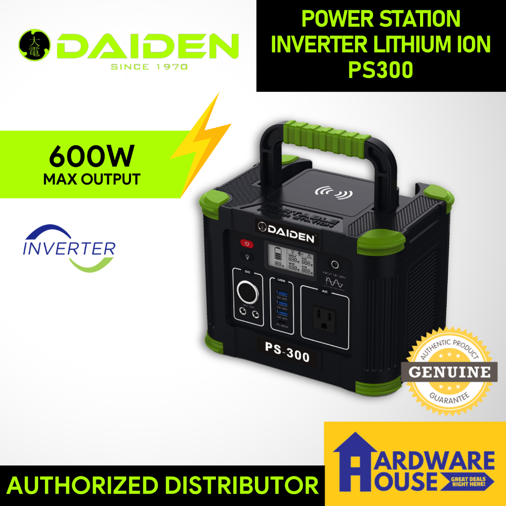 ORIGINAL DAIDEN PS300 Inverter Power Station Lithium Sinewave Generator ...