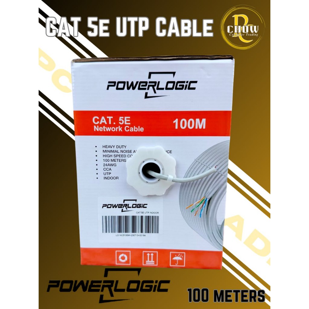 Power Logic Cat5e Indoor 100m UTP Lan Cable Copper Clad 24AWG .45 CCA ...