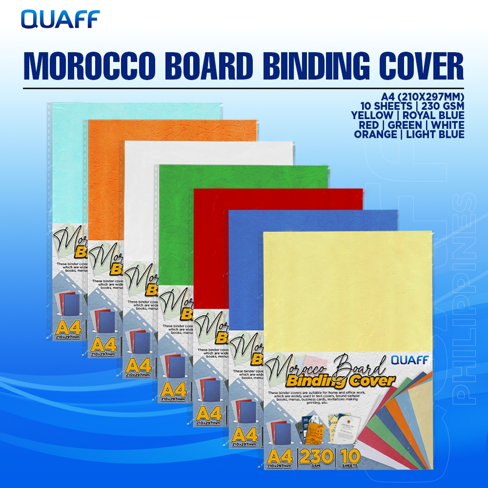 Quaff Morocco Board Binding Cover 230gsm 10 Sheets A4 Size | Shopee ...