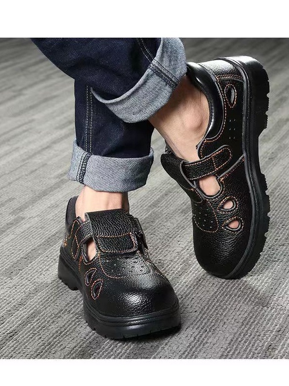 Summer labor insurance shoes sandals men s steel toe cap anti-smashing ...