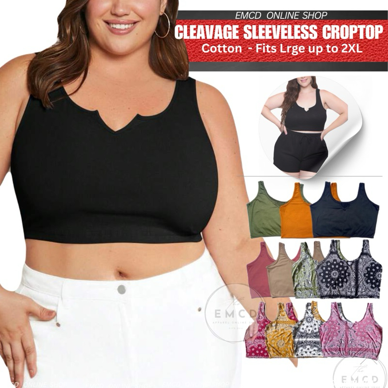 Eunice Plus Size Cleavage Sleeveless Swe Crop-top | Shopee Philippines